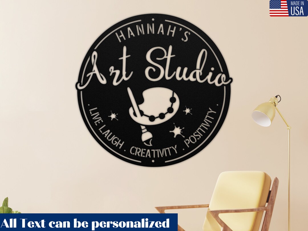 Metal Art Studio Sign| Personalized Art Gallery Wall Decor| Custom Gift ...
