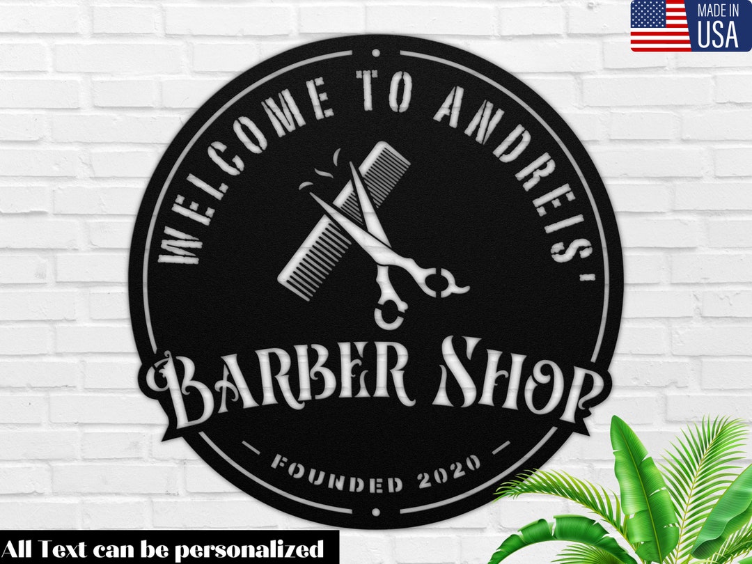 Barber Shop Metal Sign | Custom Barber Shop Metal Wall Art ...