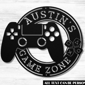 Metal Game Room Sign| Personalized Gift for Gamer| Custom Game Room ...