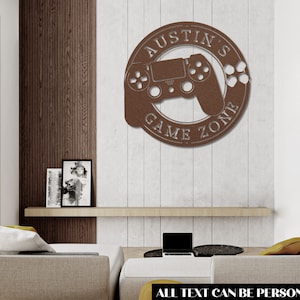 Metal Game Room Sign| Personalized Gift for Gamer| Custom Game Room ...