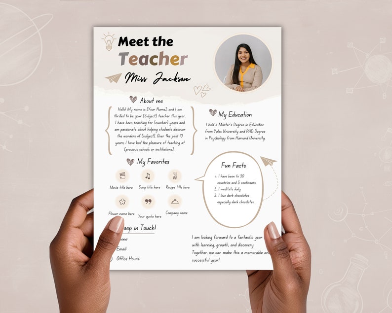 Meet the Teacher Template, Editable Canva Template, Teacher ...