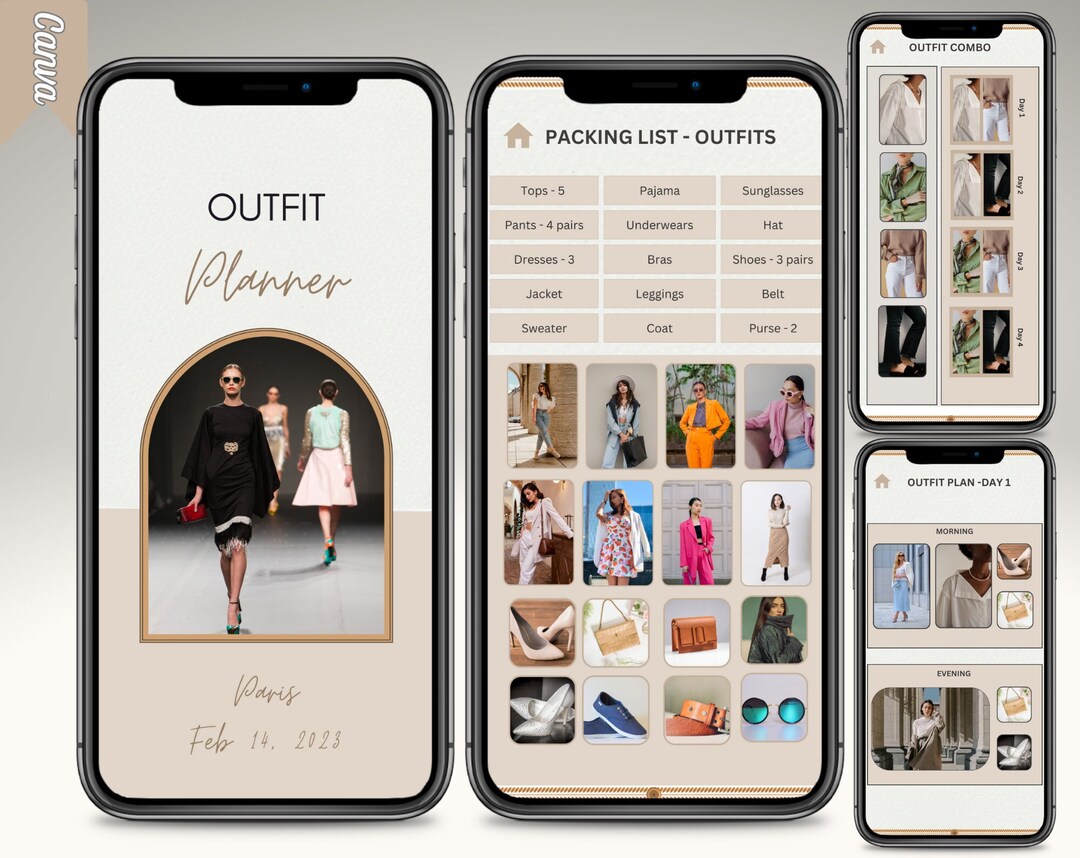 Digital Outfit Planner Editable Canva Template With Clickable Links ...