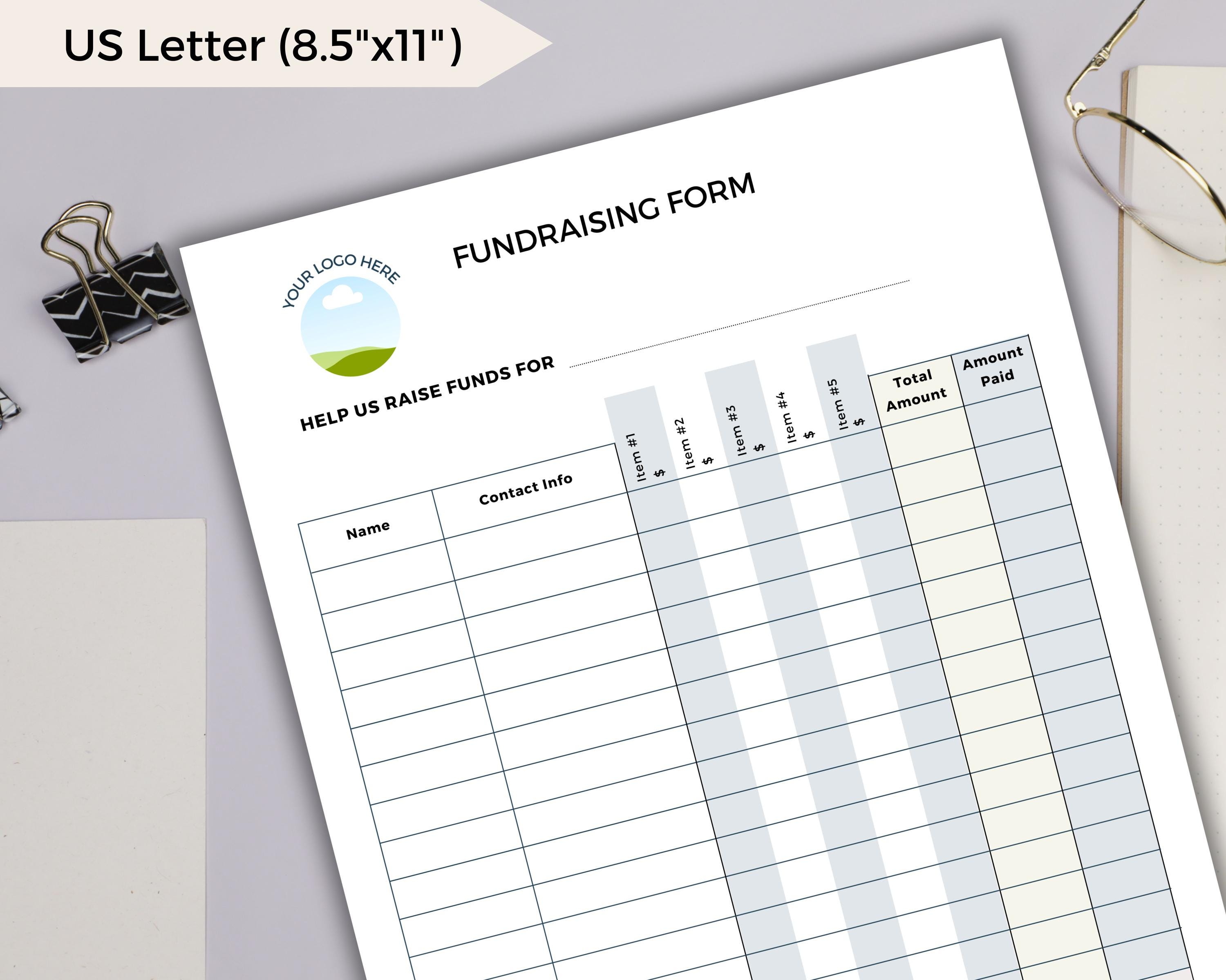 Fundraiser Order Form, Canva Template, Editable Fundraising Form ...
