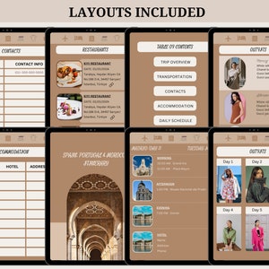 Digital Travel Itinerary Template, Modern Aesthetics Trip Planner ...