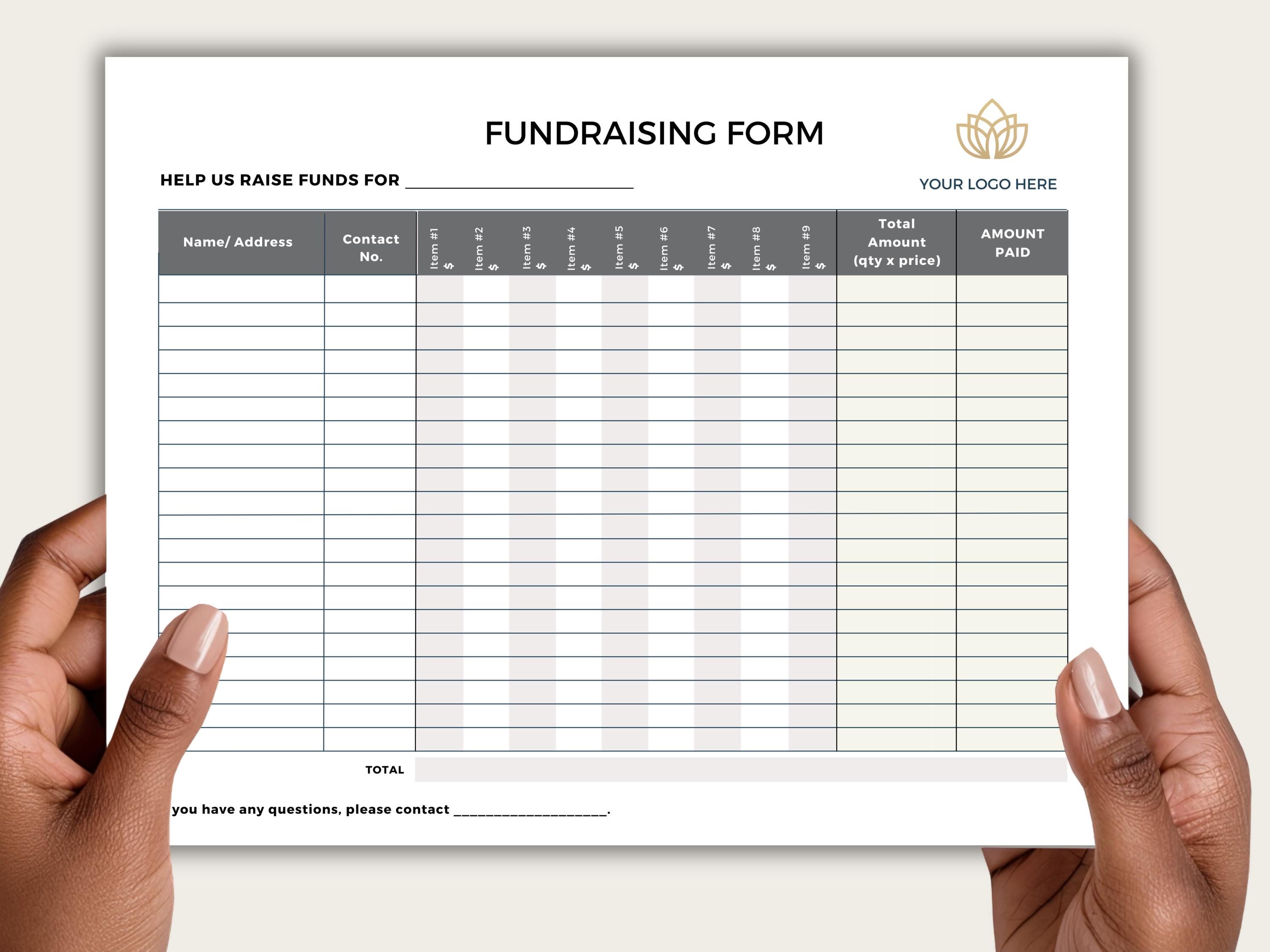 Editable Fundraising Form Canva Template, Landscape Raising Fund ...