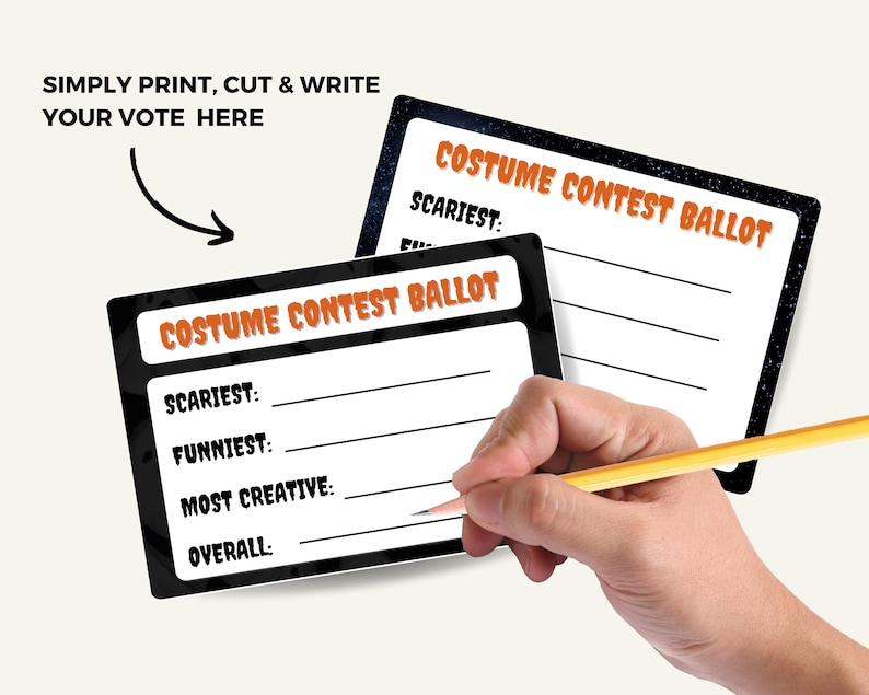 Halloween Costume Contest Kit, Editable Costume Contest Ballots, Best ...