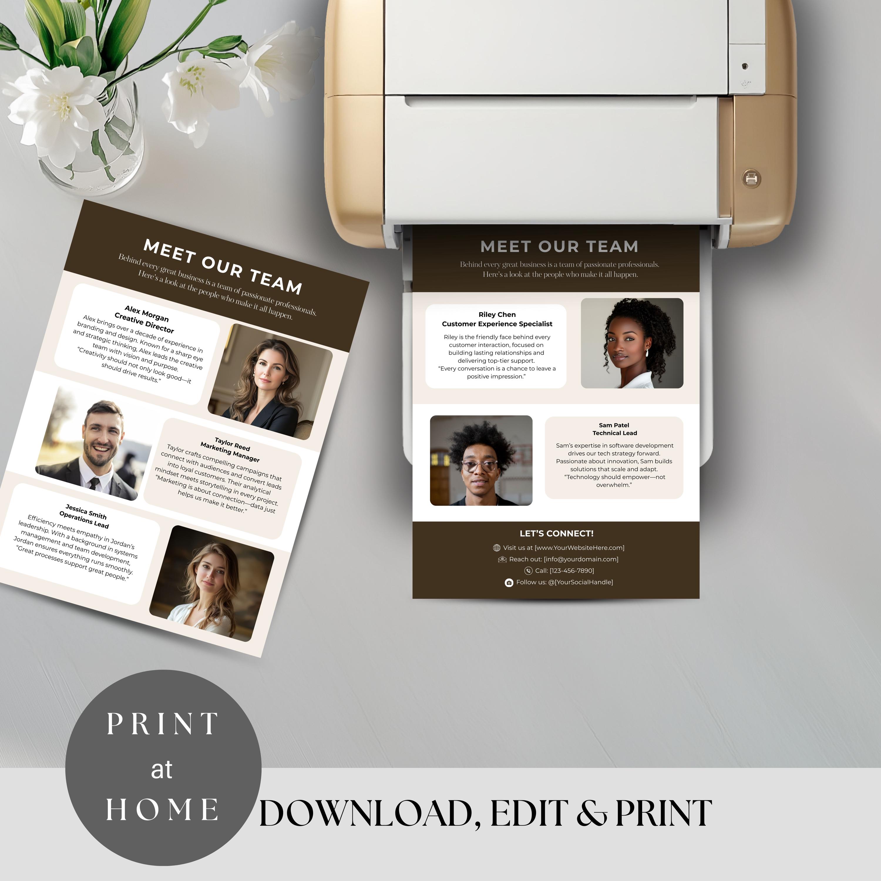 Meet the Team Flyer Template, Editable Canva Template, Modern Team ...