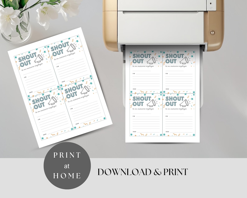Employee Shout Out Cards Printable, Staff Appreciation Kudos ...