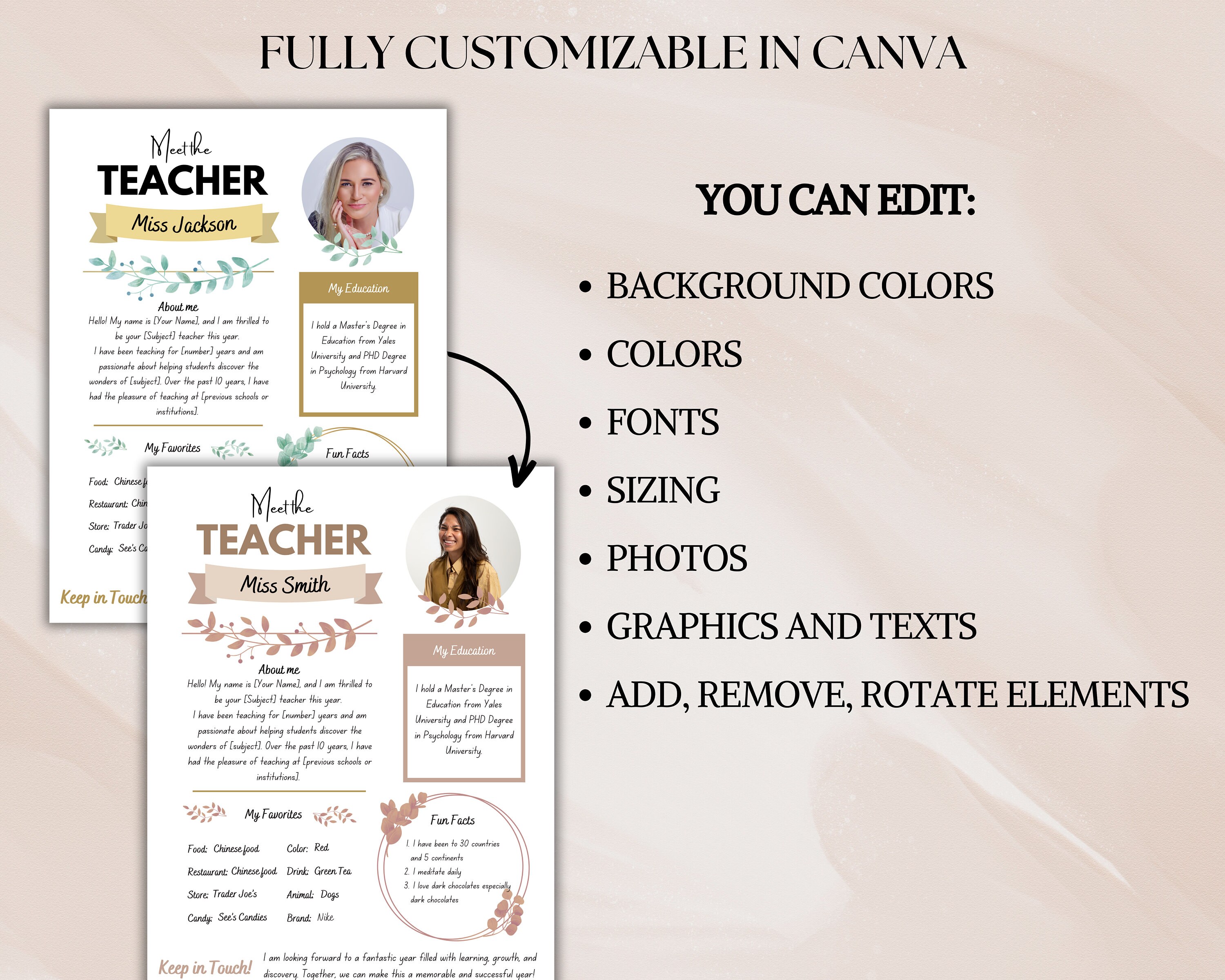 Meet the Teacher Template, Canva Template, Groovy Meet the Teacher ...