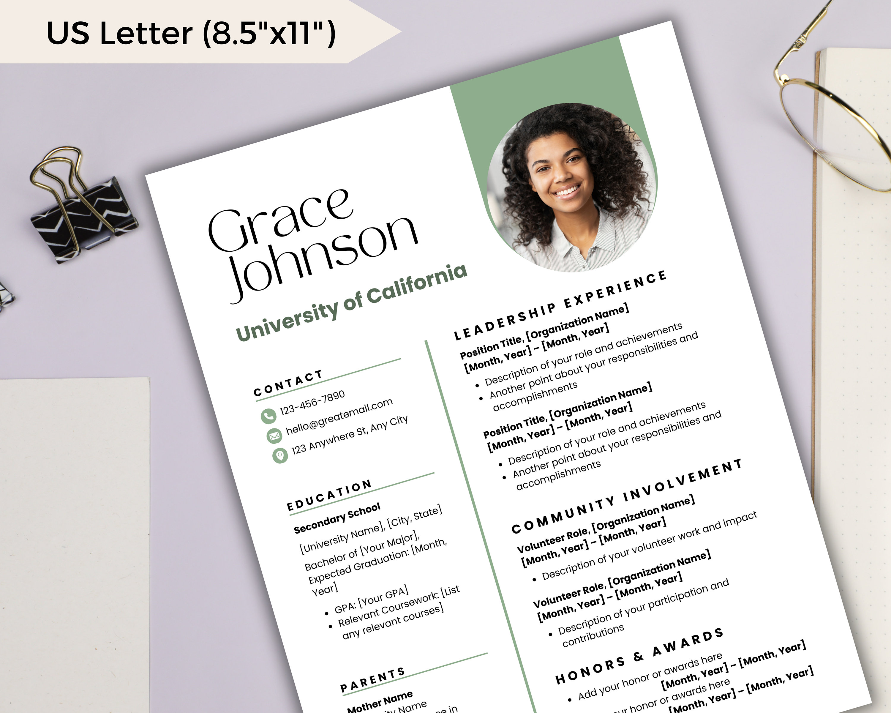 Sorority Resume Template, Canva Rush Resume Template, Minimalist ...