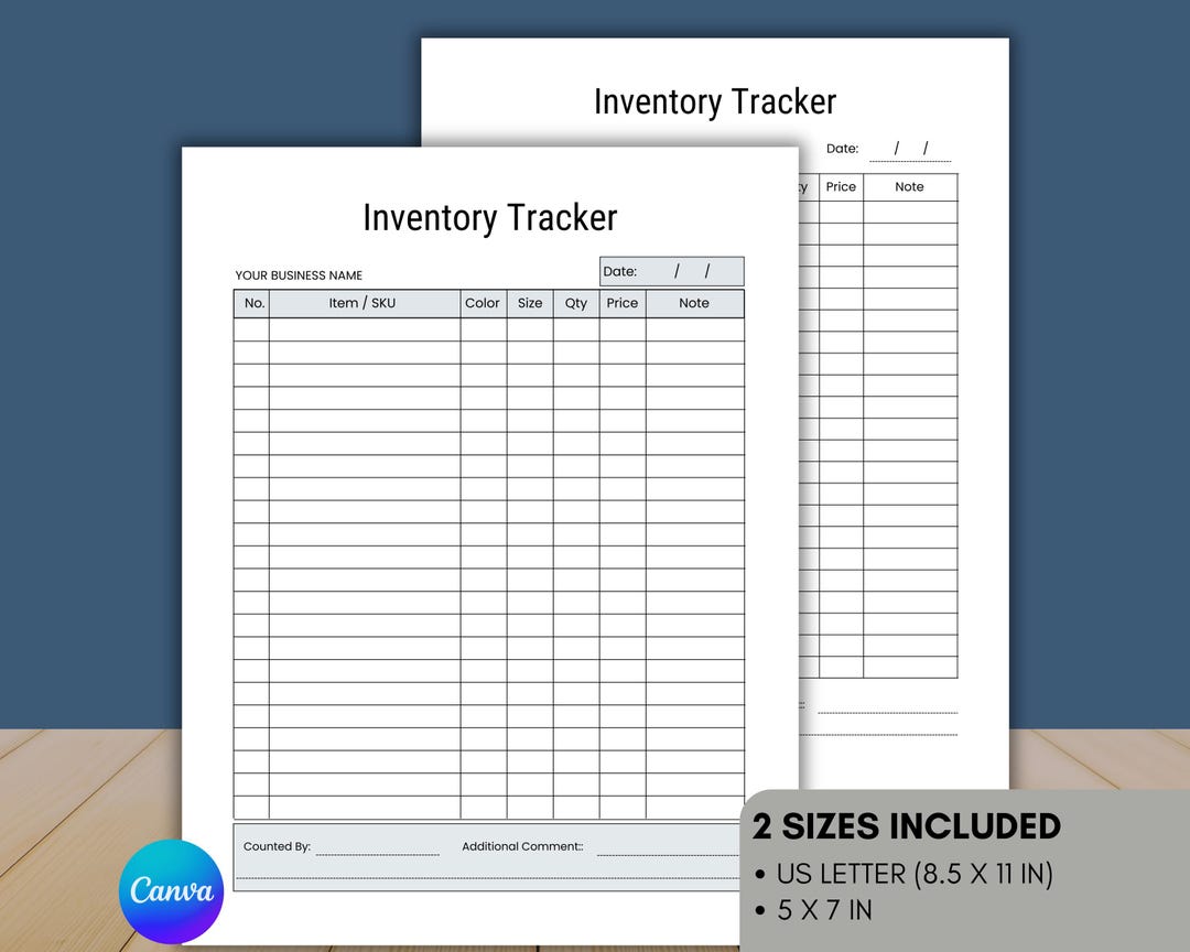 Inventory Tracker Editable Canva Template, Inventory Management Form ...