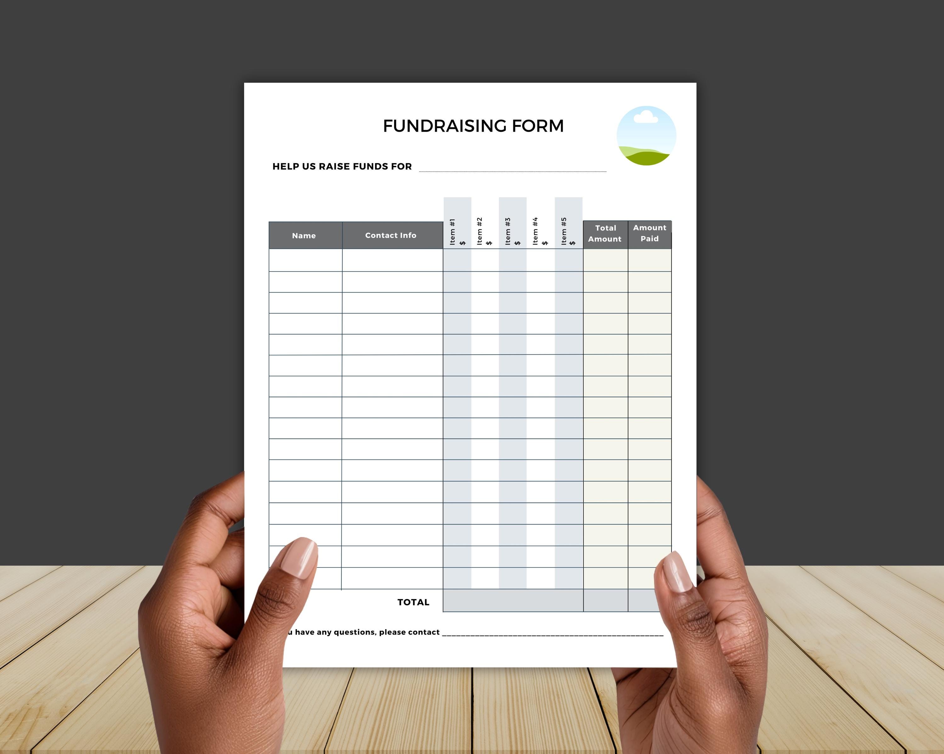 Fundraiser Order Form Canva Template, Editable Fundraising Form ...