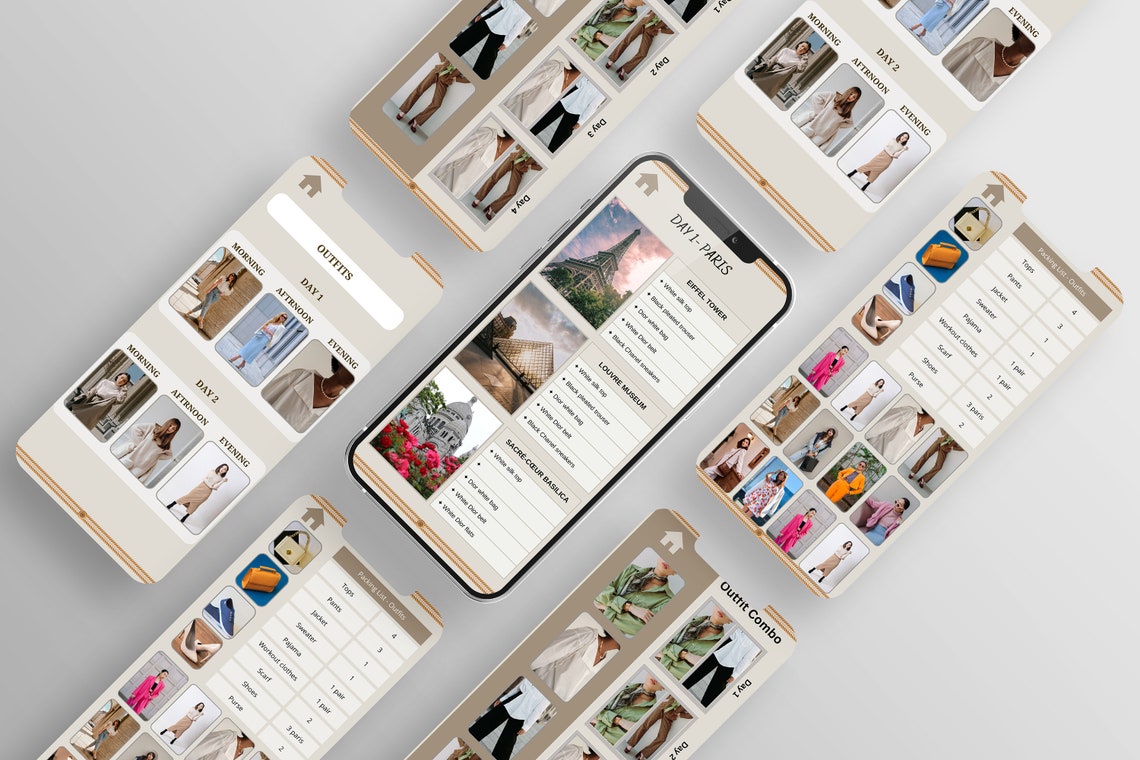 Digital Outfit Planner Editable Canva Template With Clickable Links ...