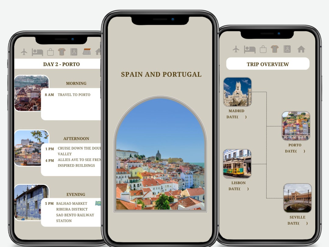 Editable Travel Itinerary, Mobile Travel Planner, Digital Vacation ...