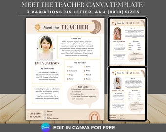 Meet the Teacher Template, Canva Template, Groovy Meet the Teacher ...