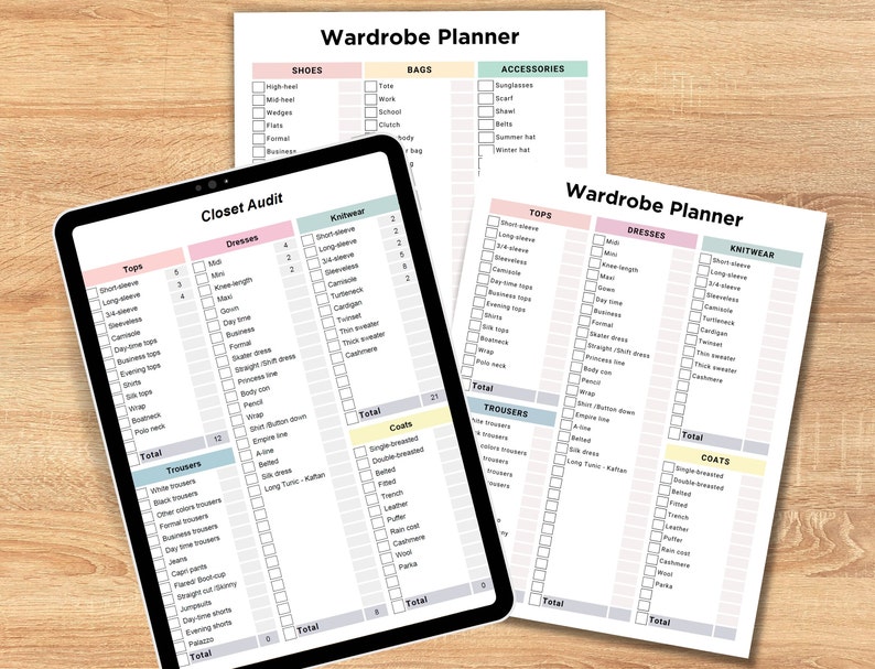 Wardrobe Checklist, Closet Inventory, Outfit Tracker, Minimalist Closet ...
