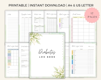 Diabetes Blood Sugar Trackers Printable, Blood Sugar Log Book, Diabetes ...