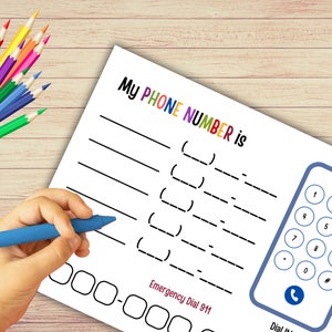 Life Skills for Kids Worksheets Printable Bundle, Phone Number ...