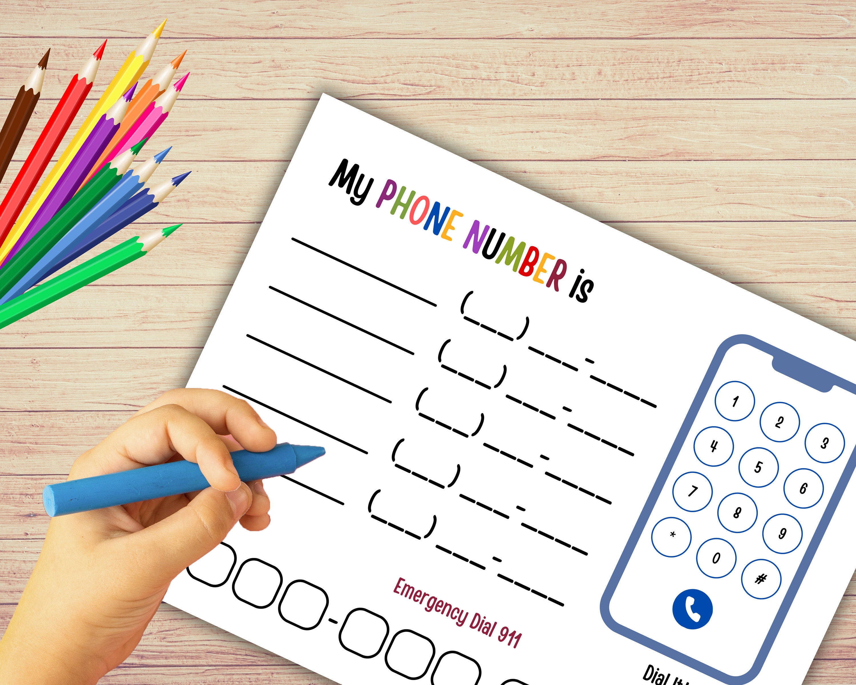 Life Skills for Kids Worksheets Printable Bundle, Phone Number ...