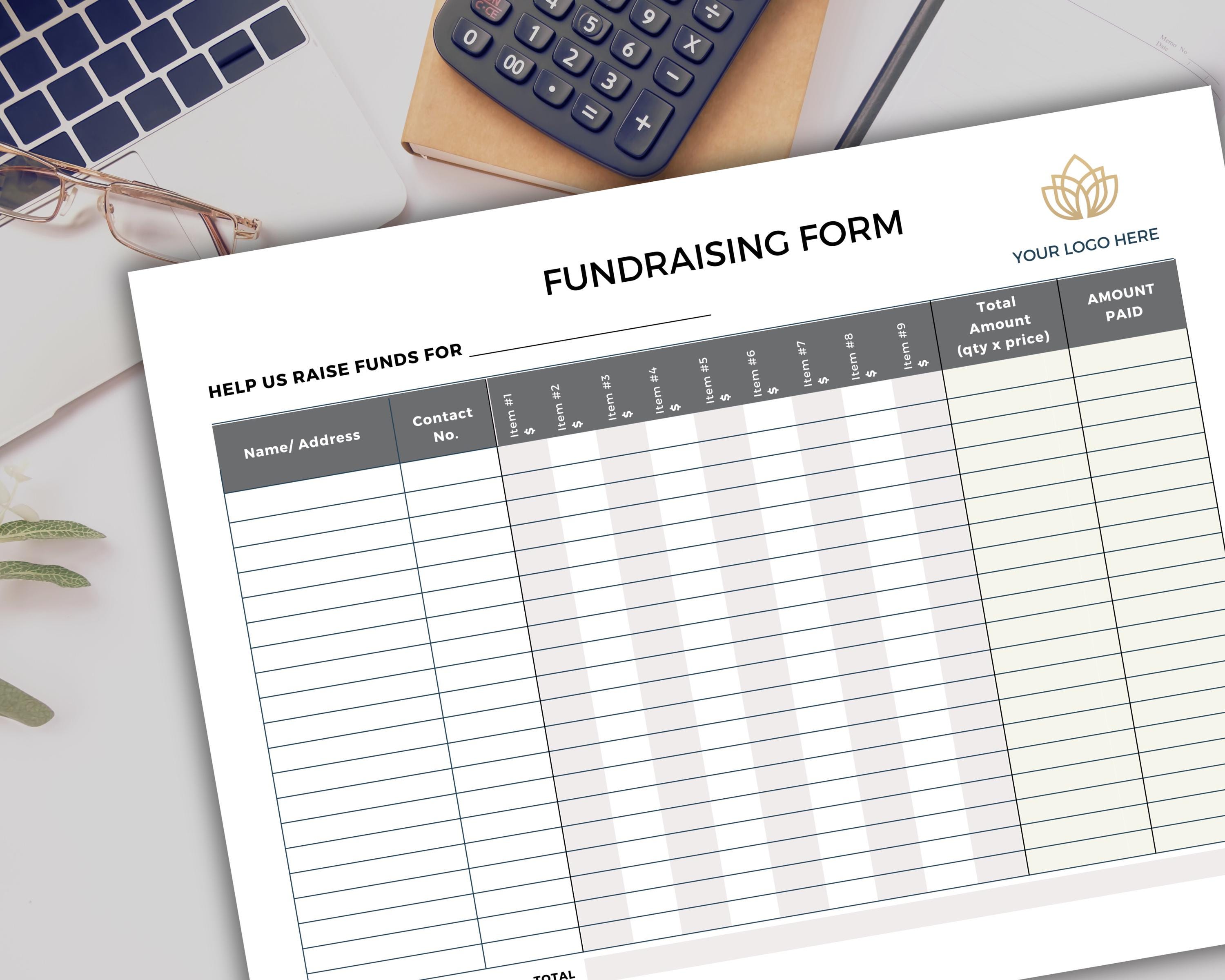 Editable Fundraising Form Canva Template, Landscape Raising Fund ...