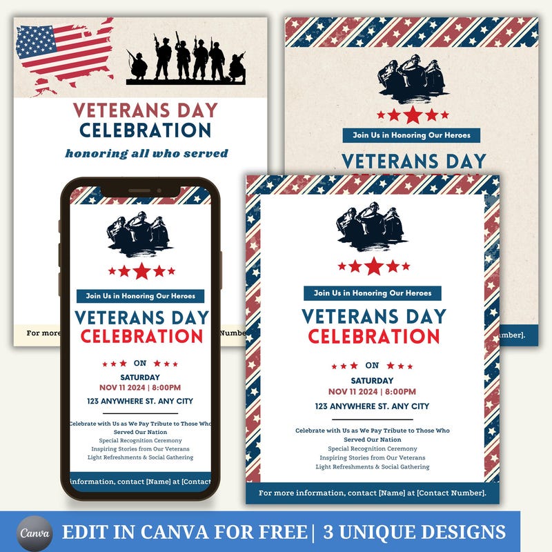 Veterans Day Invitations - Etsy
