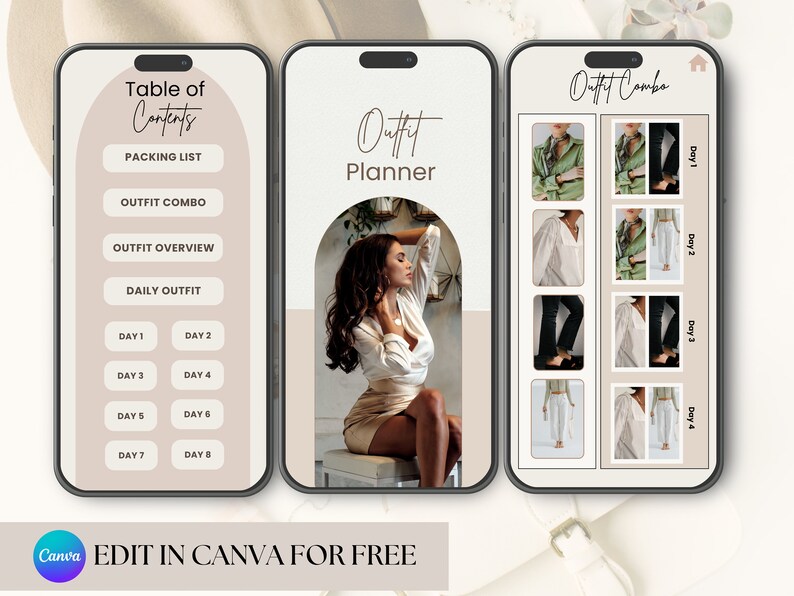 Digital Outfit Planner Canva Template, Editable Capsule Wardrobe ...