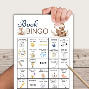 Book Bingo Printable, Reading Challenge, Book Clube Games, Reading Log ...