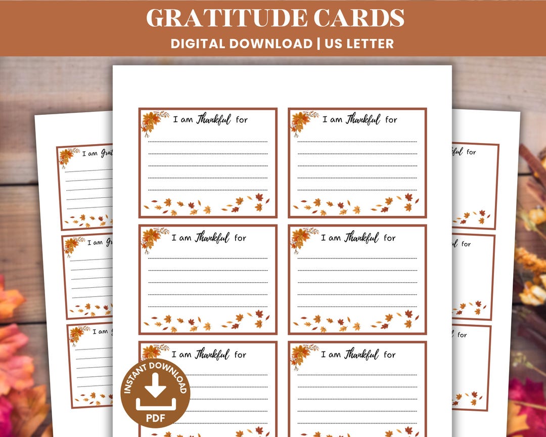 Gratitude Cards Printable, Dinner Party Game, Conversation Starter ...