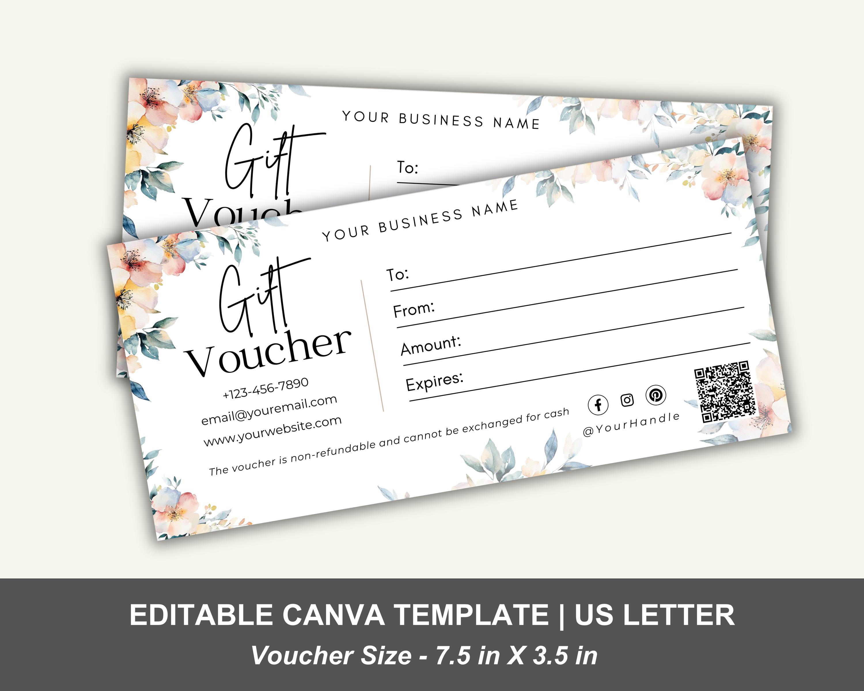 Editable Gift Certificate Template, Beauty Business, Small Business ...