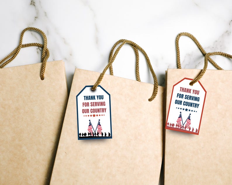 Veterans Day Gift Tags, Veterans Appreciation, Military Gift, Patriotic ...