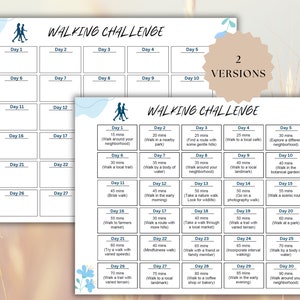 30-day Walking Challenge Editable PDF, Printable Walking Planner ...
