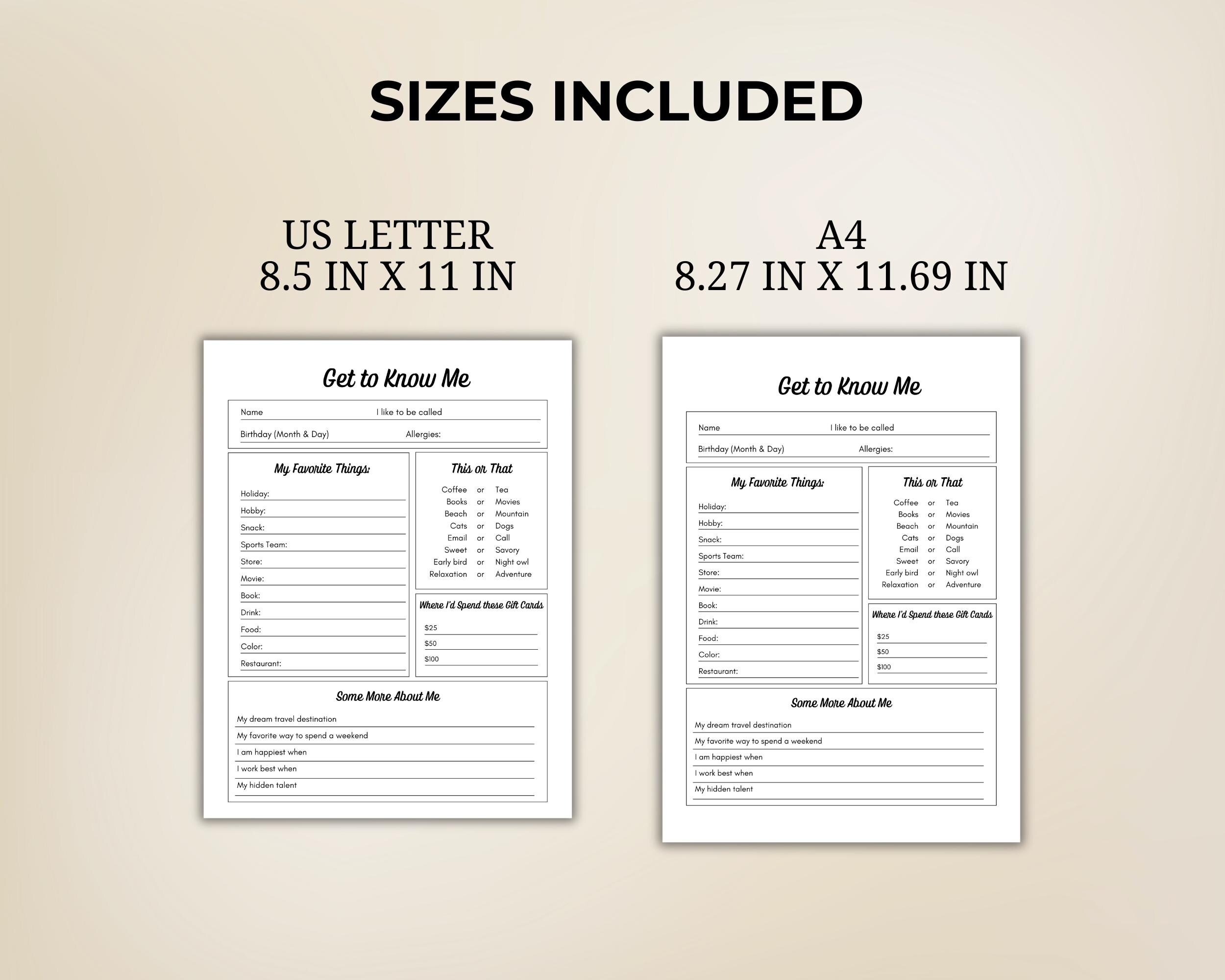 Team Building Get to Know My Staff Questionnaire, Staff Favorite Things ...