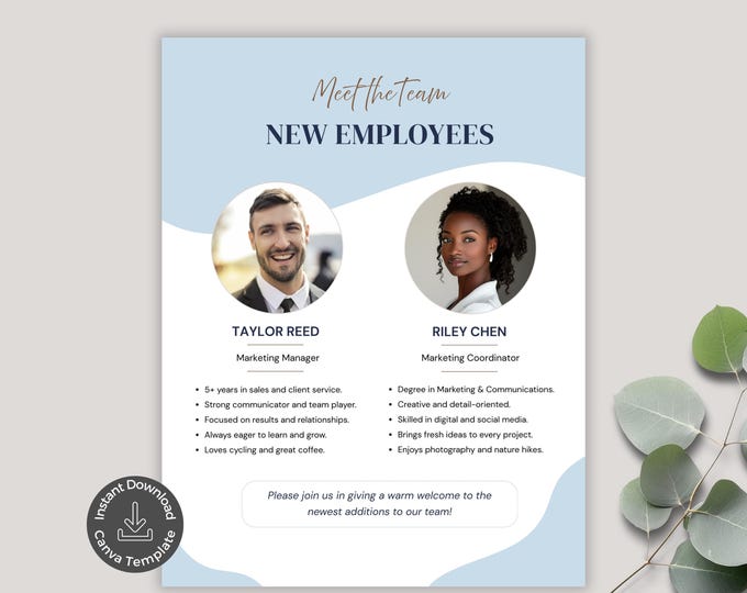 Modern Meet Our Team Flyer Template: Editable Canva Design (digital ...