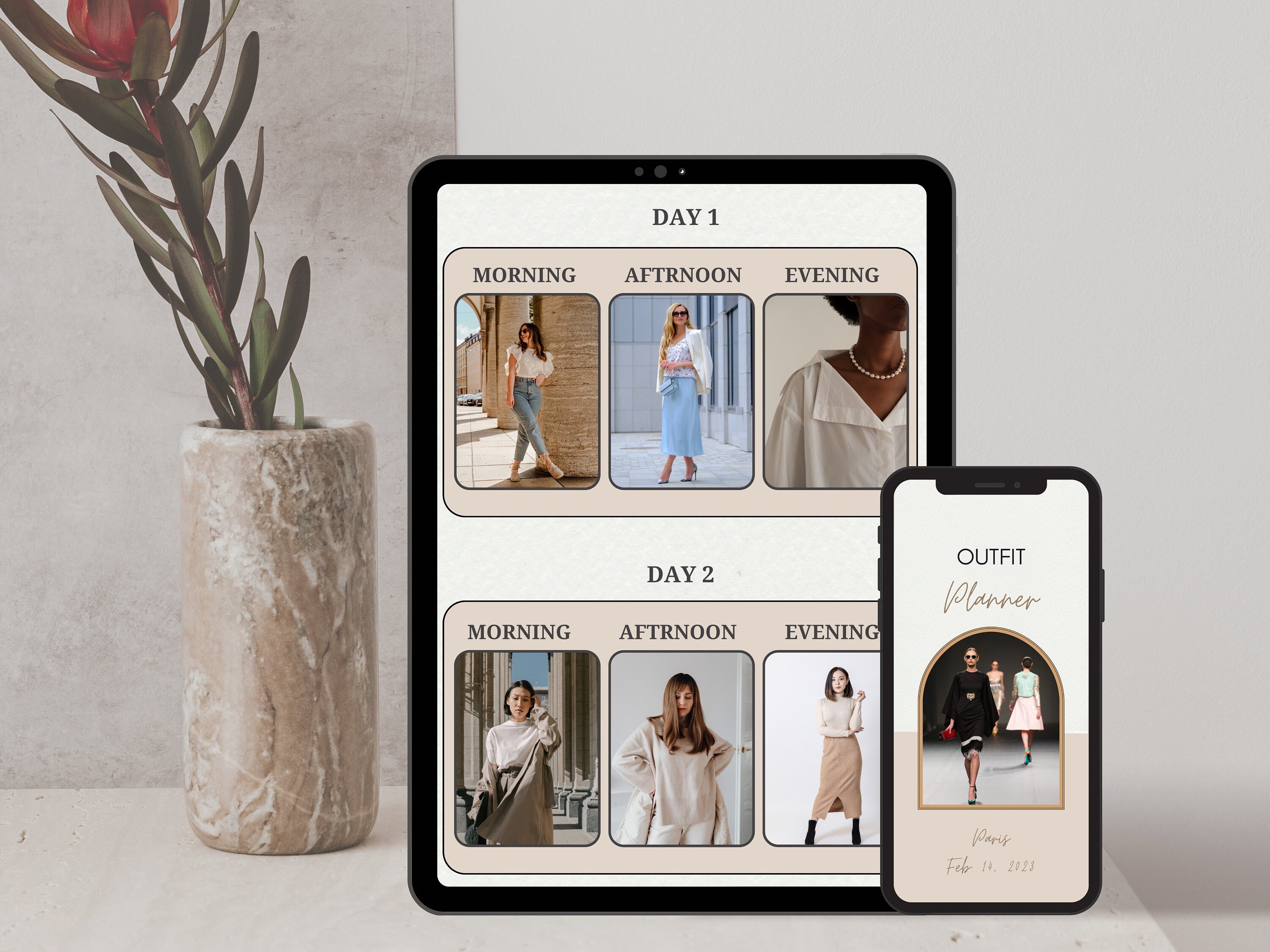 Editable Digital Outfit Planner, Wardrobe Organizer, Canva Template ...