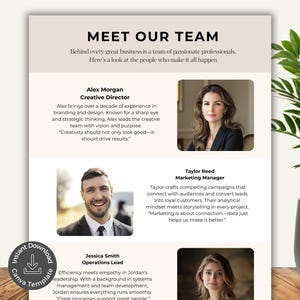Meet the Team Flyer Template, Editable Canva Template, Modern Team ...