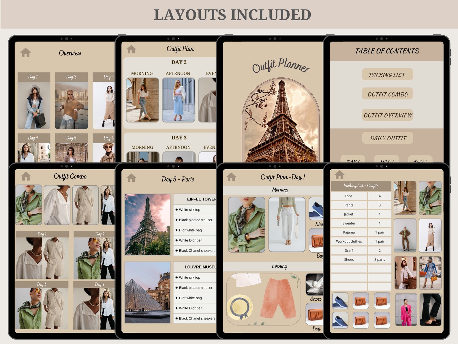 Digital Outfit Planner Wardrobe Organizer, Editable Canva Template ...