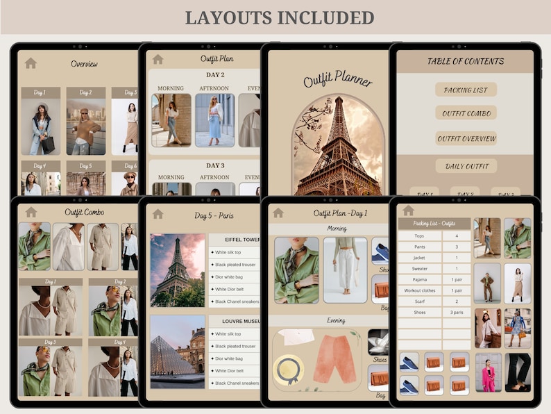 Digital Outfit Planner Wardrobe Organizer, Editable Canva Template ...
