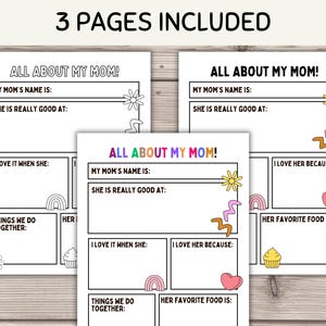 All About My Mom Coloring Page, Mothers Day Gift Printable, Preschool ...
