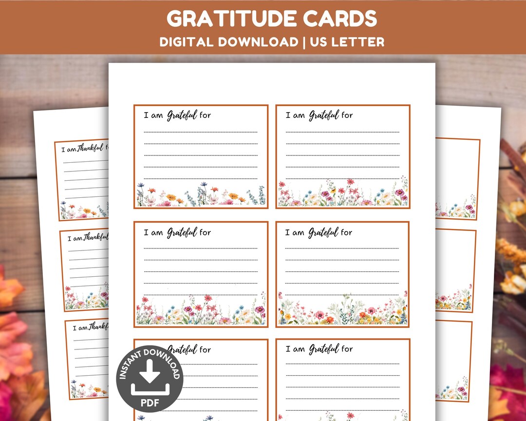 Gratitude Cards Printable, Thanksgiving Conversation Starter Game, Ice ...