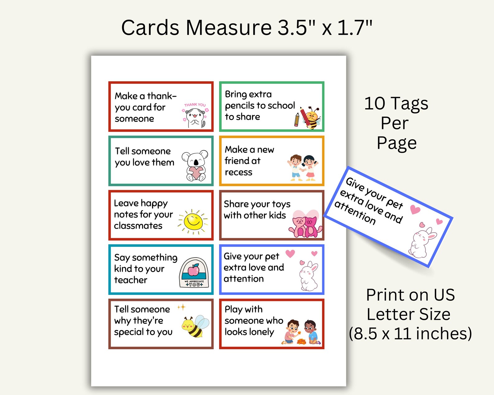 Kindness Cards Printable, Random Acts of Kindness, Kids Advent Calendar ...