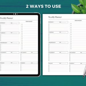Daily and Weekly Planner Printable, Daily to Do List, Week at a Glance ...
