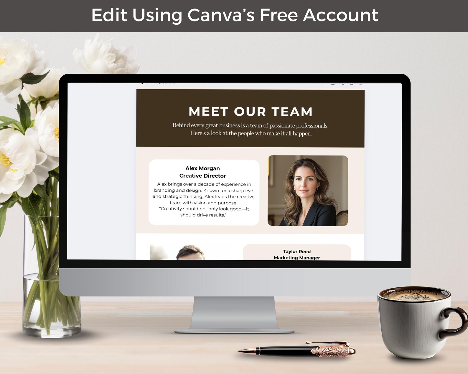 Meet the Team Flyer Template, Editable Canva Template, Modern Team ...
