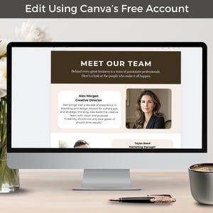 Meet the Team Flyer Template, Editable Canva Template, Modern Team ...