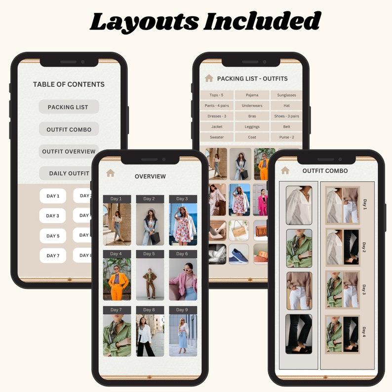 Digital Outfit Planner Editable Canva Template With Clickable Links ...
