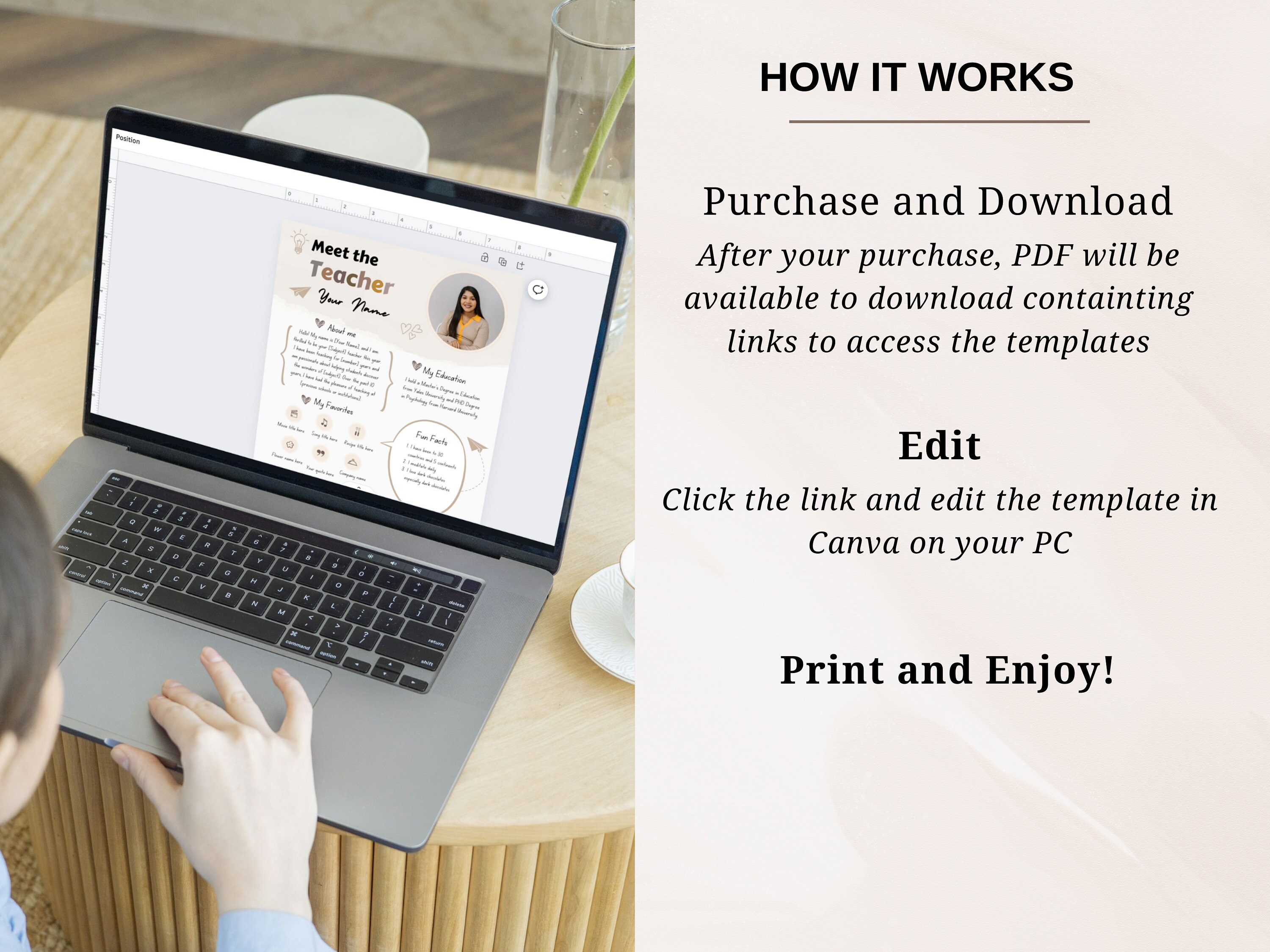 Meet the Teacher Template, Editable Canva Template, Teacher ...