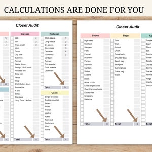 Wardrobe Checklist, Closet Inventory, Outfit Tracker, Minimalist Closet ...