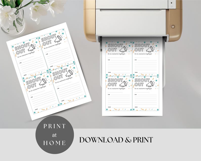 Employee Shout Out Cards Printable, Staff Appreciation Kudos ...