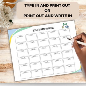 30 Day Fitness Challenge Printable, Home Workout Planner Editable PDF ...