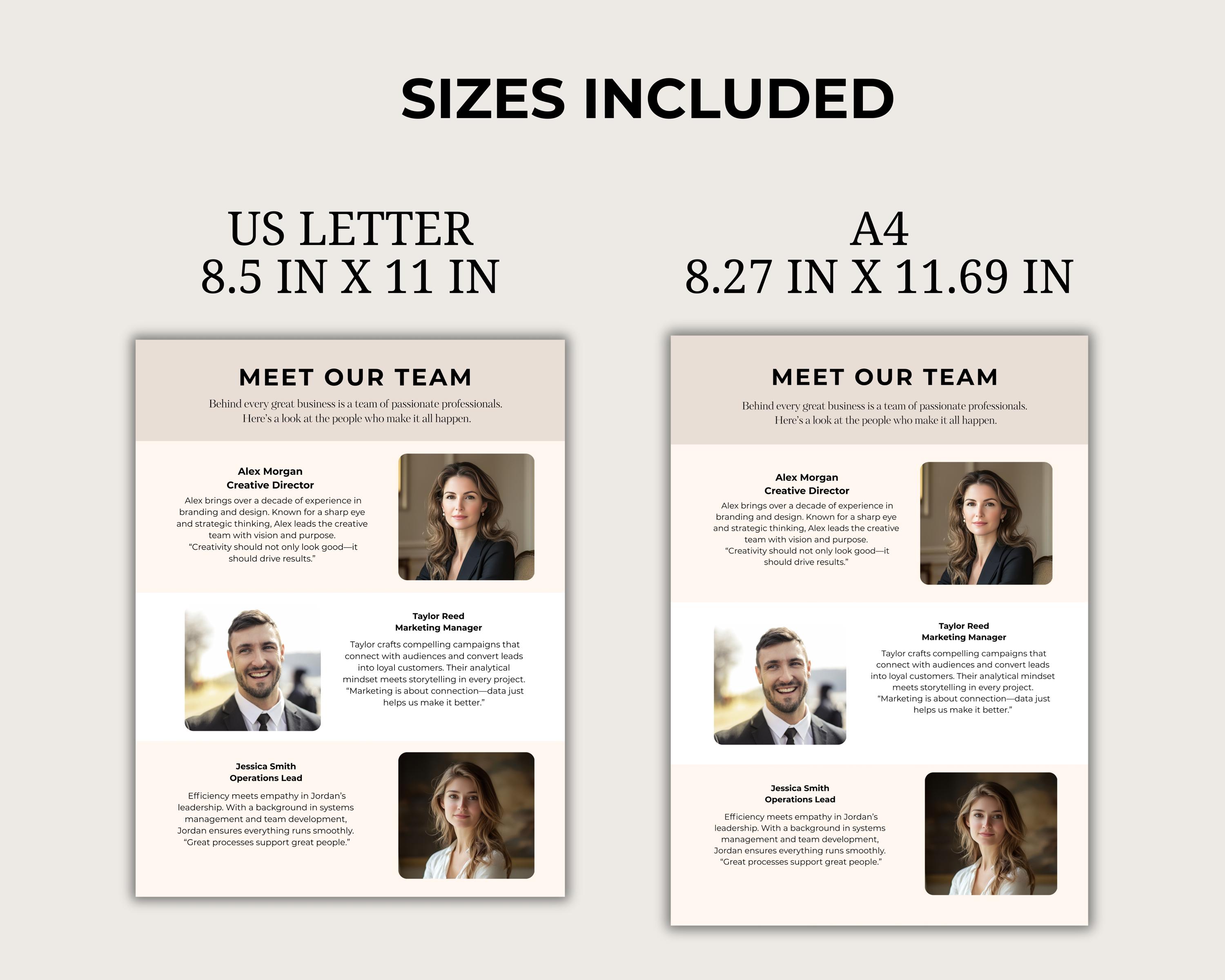 Meet the Team Flyer Template, Editable Canva Template, Modern Team ...