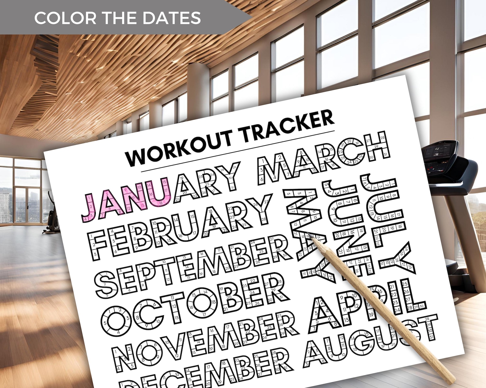 Workout Tracker 2025 Printable, Daily Monthly Yearly Fitness Tracker ...